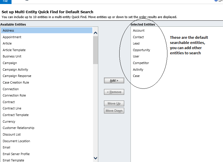 How to use cross-entity searching and set new searchable entities | The ...